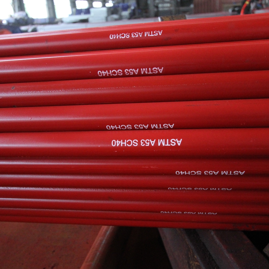 China Red Epoxy fire fighting Pipe Thread End SCH 40 Fire fighting ...